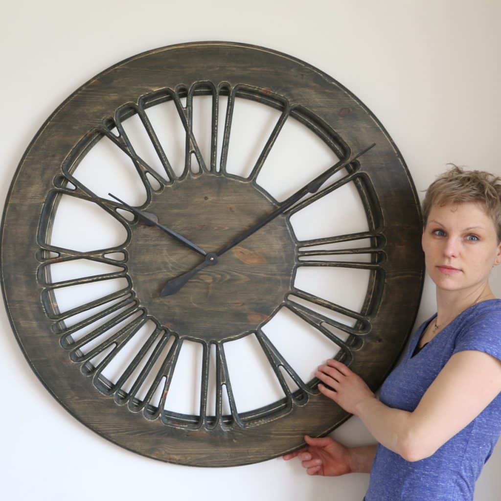 Rustic Large Skeleton Clock. Beautiful handmade functional wall art.