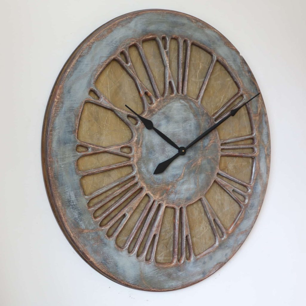 Large Wall Clock for Living Room. Handmade work of Art.
